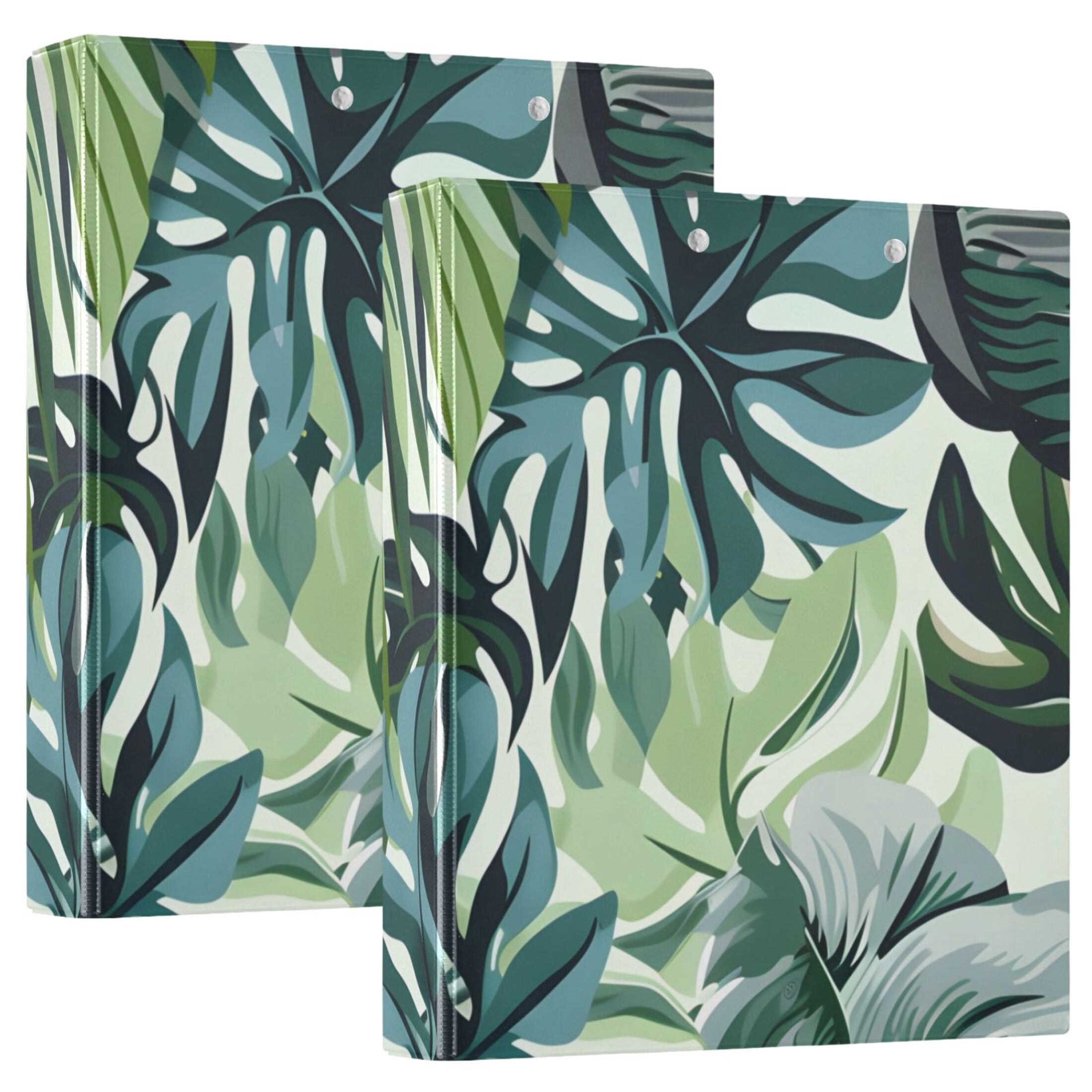 Elephant Palm Leaves 3 Ring Binders 1.5 inch Hardcover File Folders ...