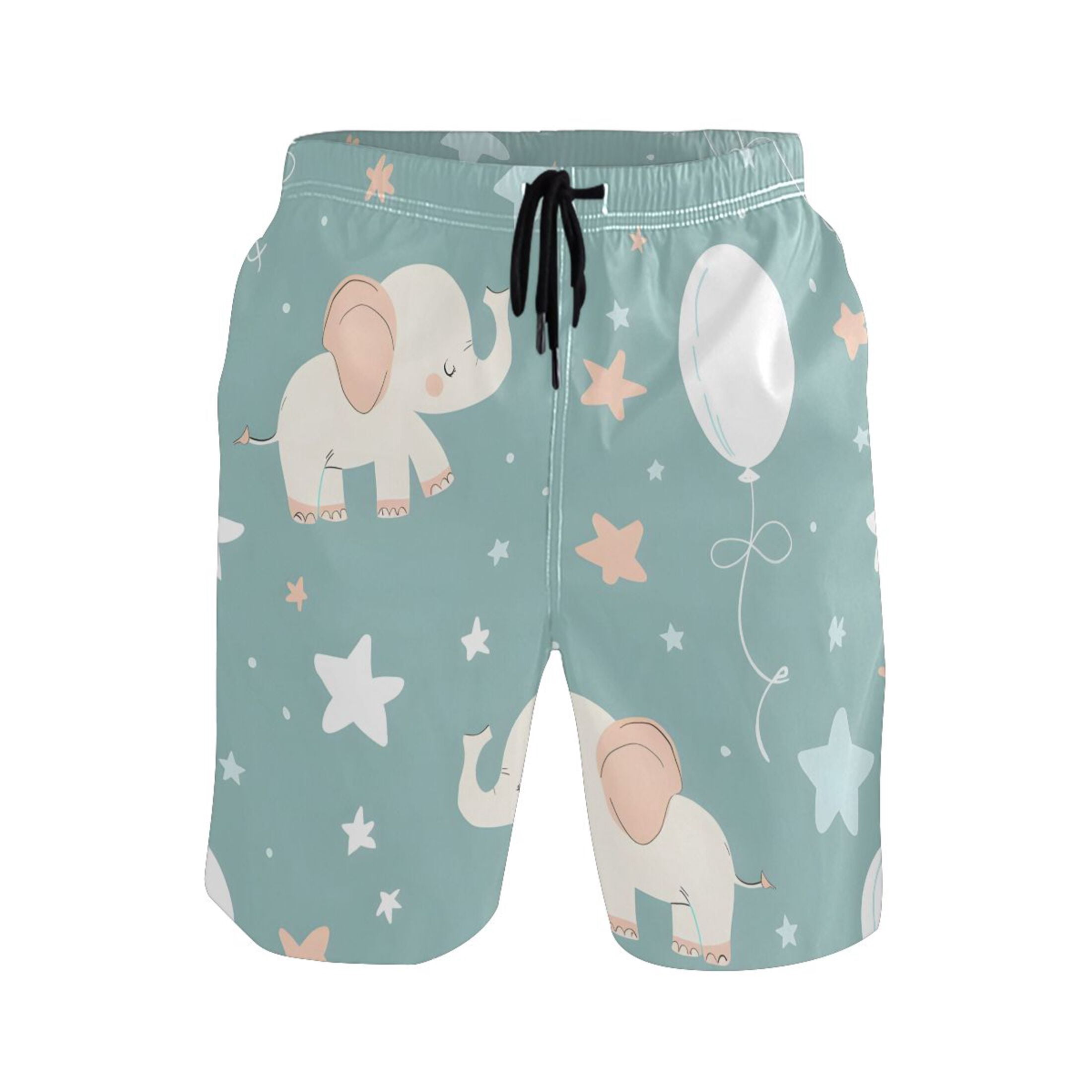 Elephant Pattern Mens Swim Trunks Quick Dry Board Shorts Breathable Fit ...