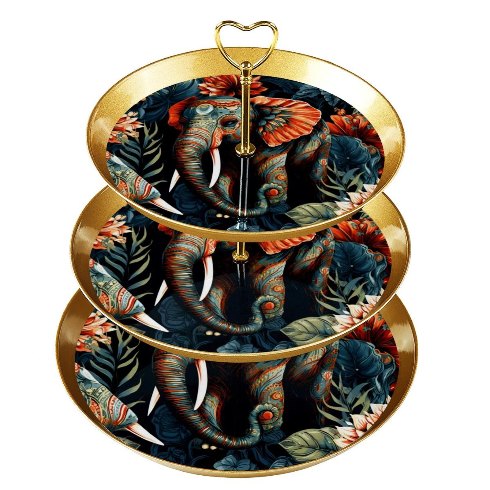 Elephant Plastic Discs Iron Pillar Dessert Table Stand for Parties and ...