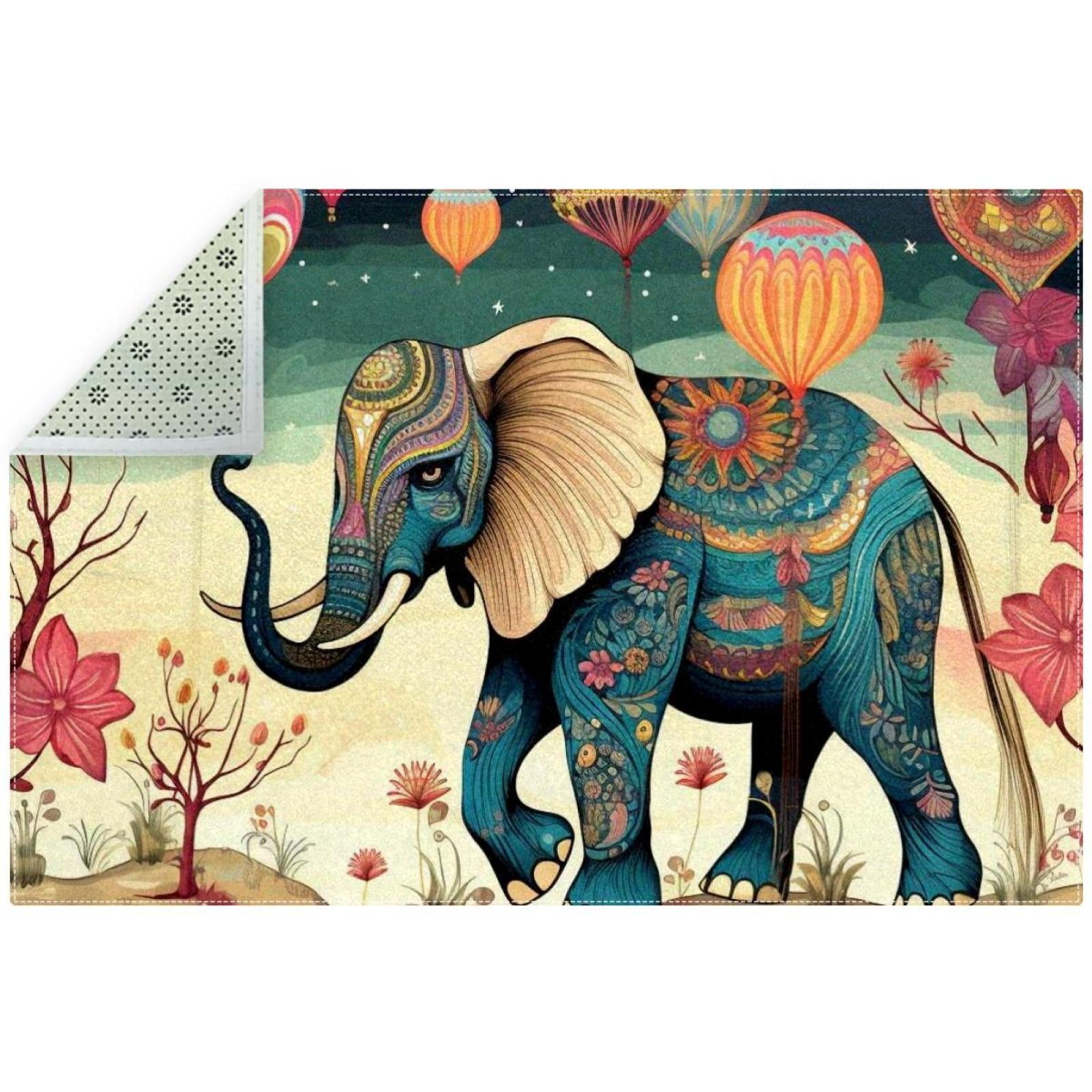 Elephant Polyester Office Mat - Right-Angle Floor Protector for Comfort ...