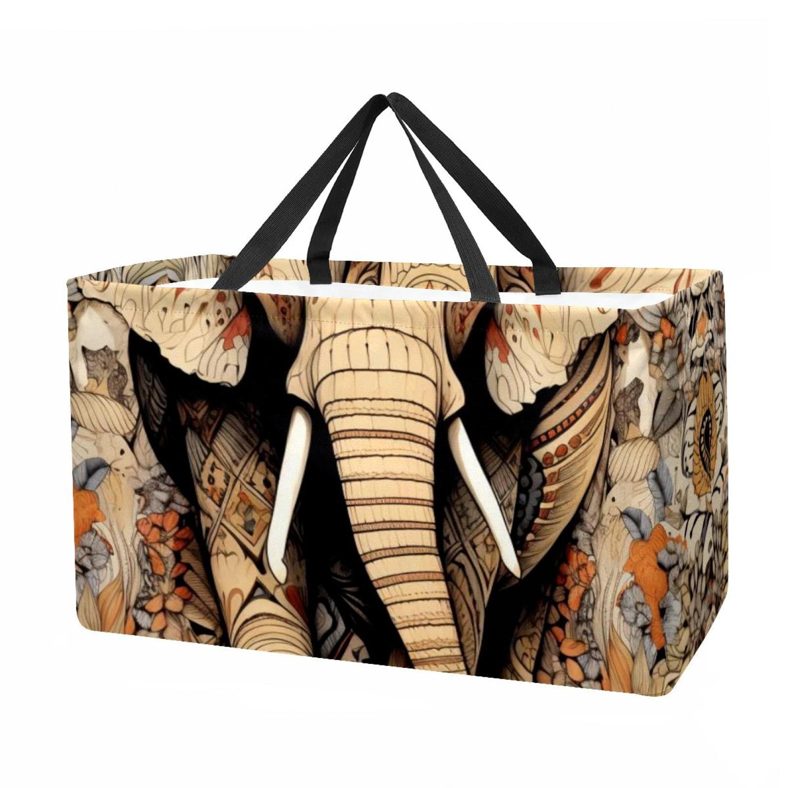 Elephant Portable Reusable Collapsible Bucket Picnic Basket Grocery ...