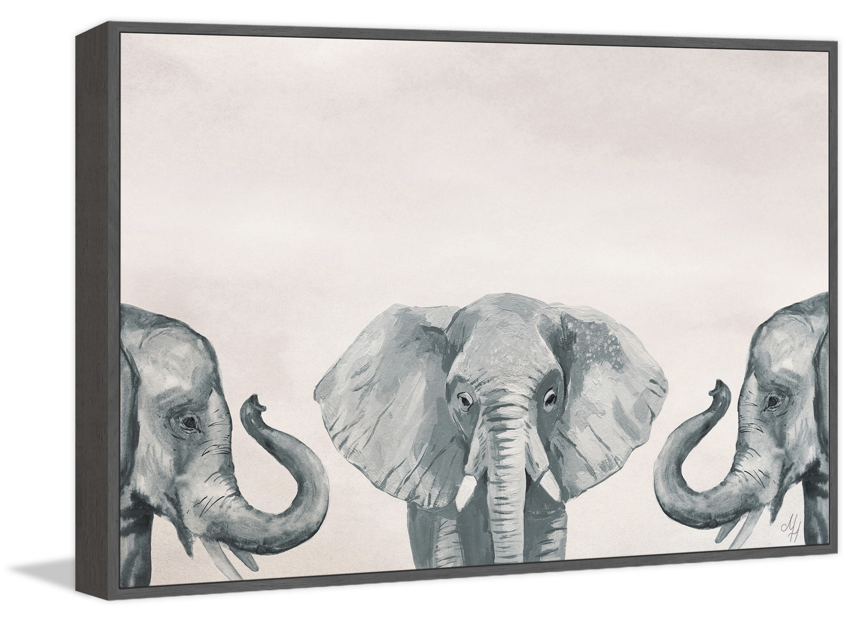 Elephant Poses II Floater Framed Painting Print on Canvas - Walmart.com