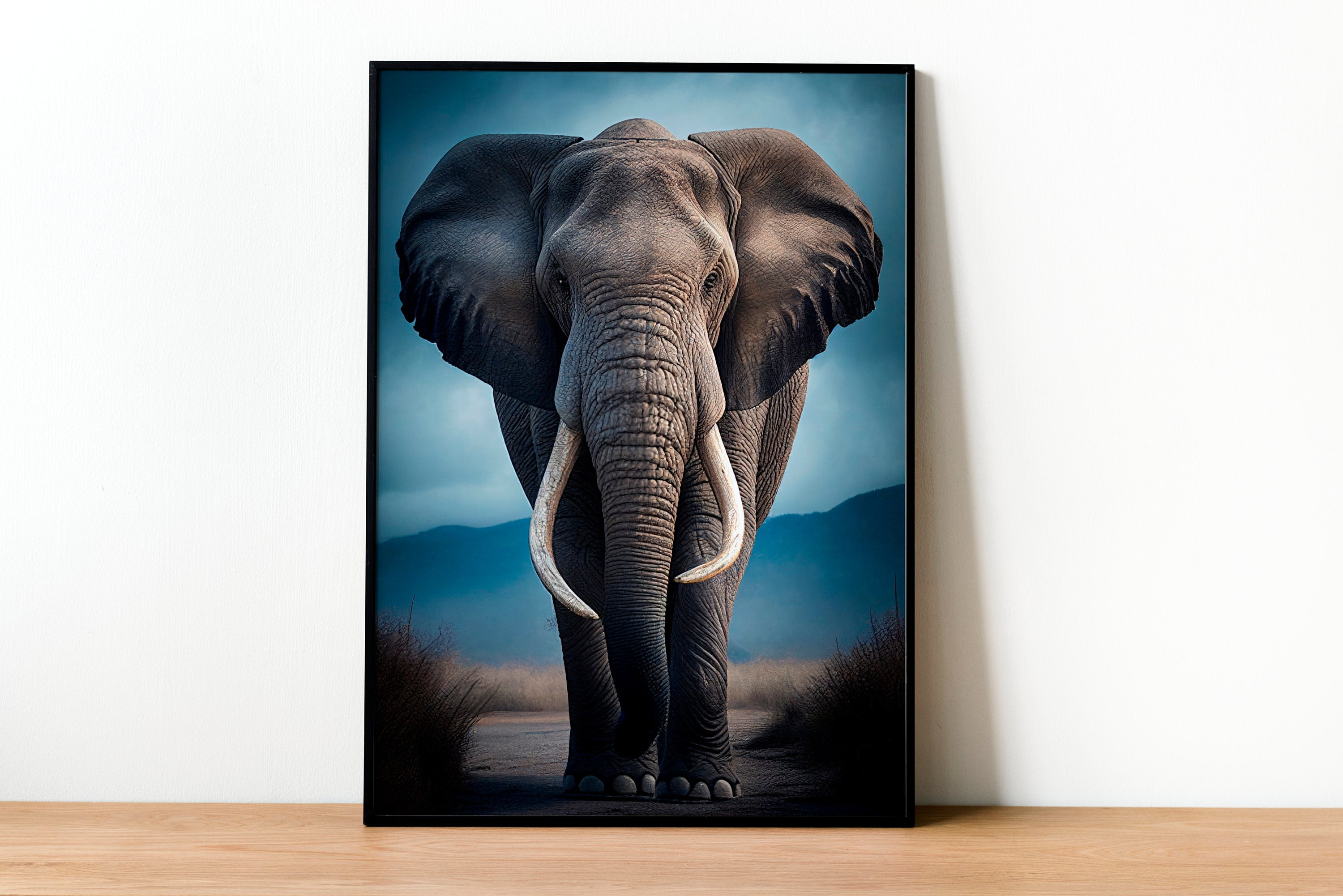 Elephant Poster - Bull Elephant - Tusks - Modern Wall Decor -Printable ...