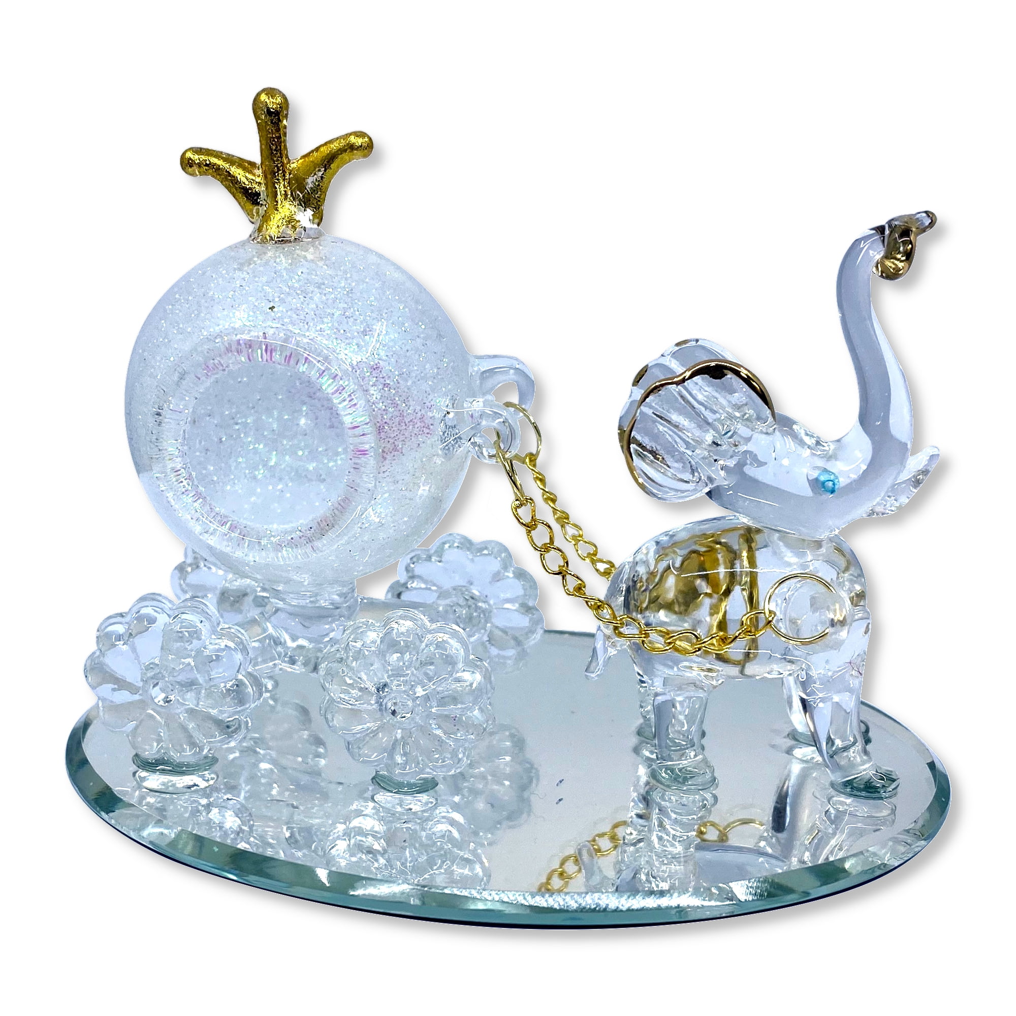 Elephant Princess Carriage Art Glass Figurine Décor, Gift - Walmart.com
