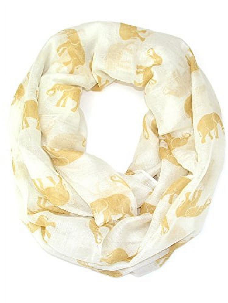 Elephant Print Infinity Scarf (Ivory) - Walmart.com