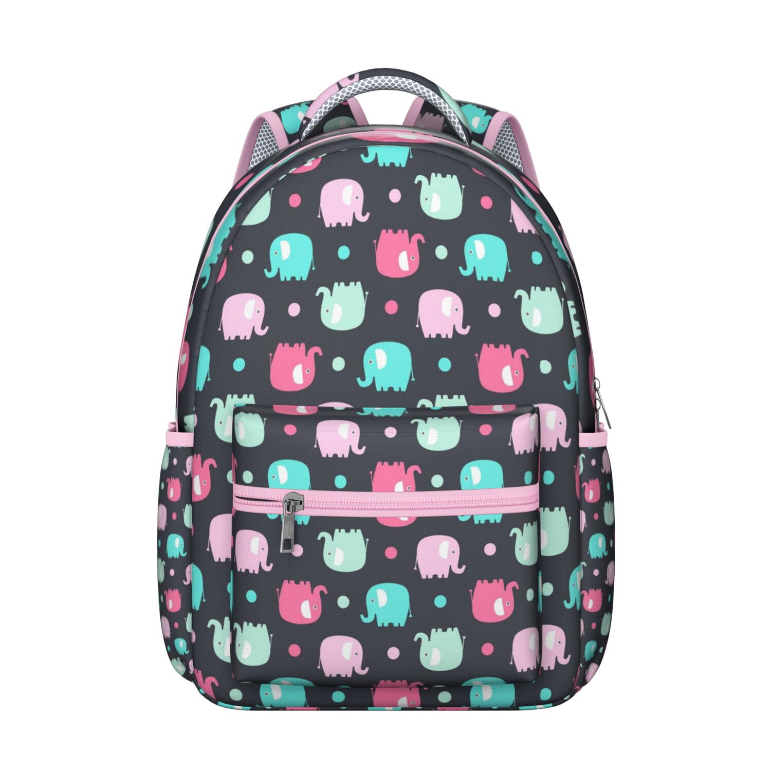 Elephant Print Waterproof School Backpack - Ergonomic Student Backpack ...