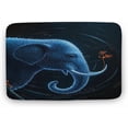 Elephant Printed Black Bath Rug, Funny Animal Bath Mat, Cute Welcome ...