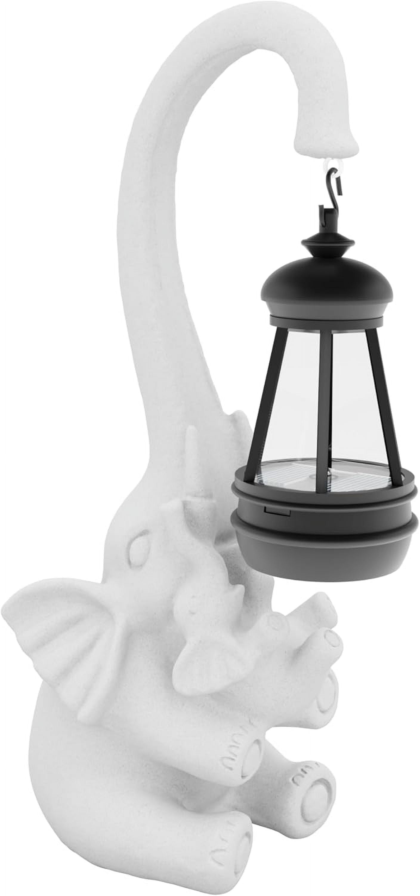 Elephant Resin Statue with Lantern (Chest) - Statue Decoration ...