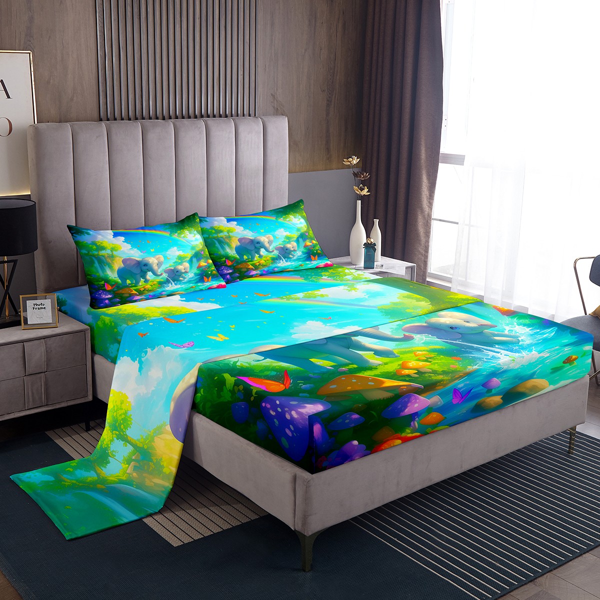 Elephant Sheets Rustic Farmhouse Elephant Full Bed Sheets Kawaii ...