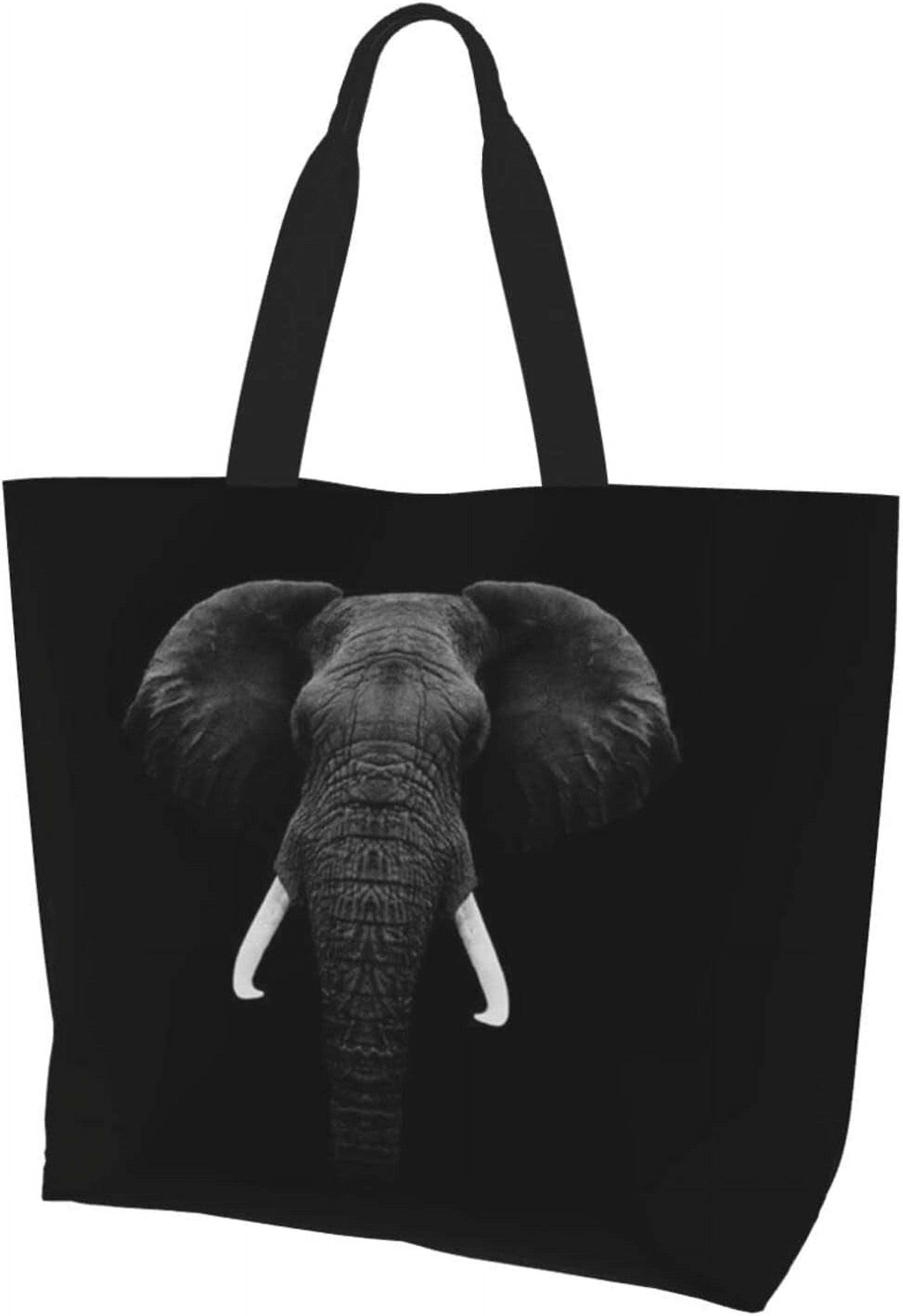 Elephant Shoulder Bag Cute Handbag Reusable Grocery Bag Animal Large ...
