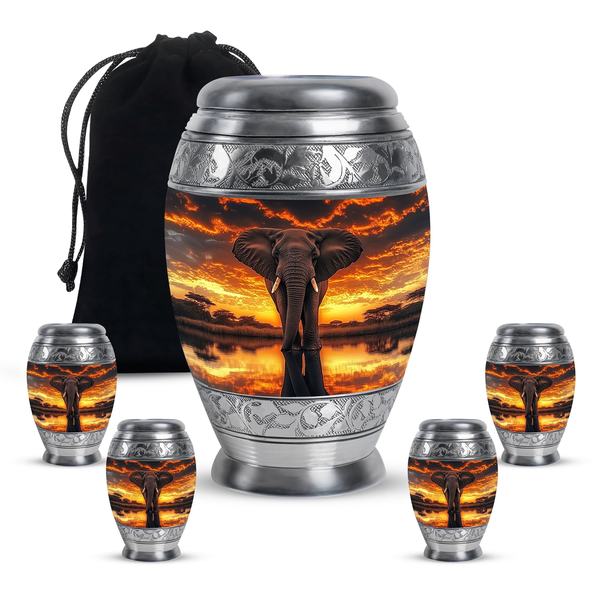 Elephant Small Urns for Ashes for Adult Man, Mini Urns for Human Ashes ...