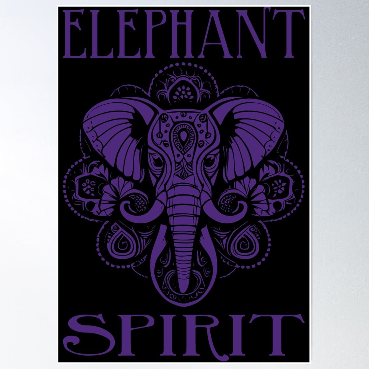 Elephant Spirit Indigo Poster Wall Art, Modern Wall Decor For Living ...