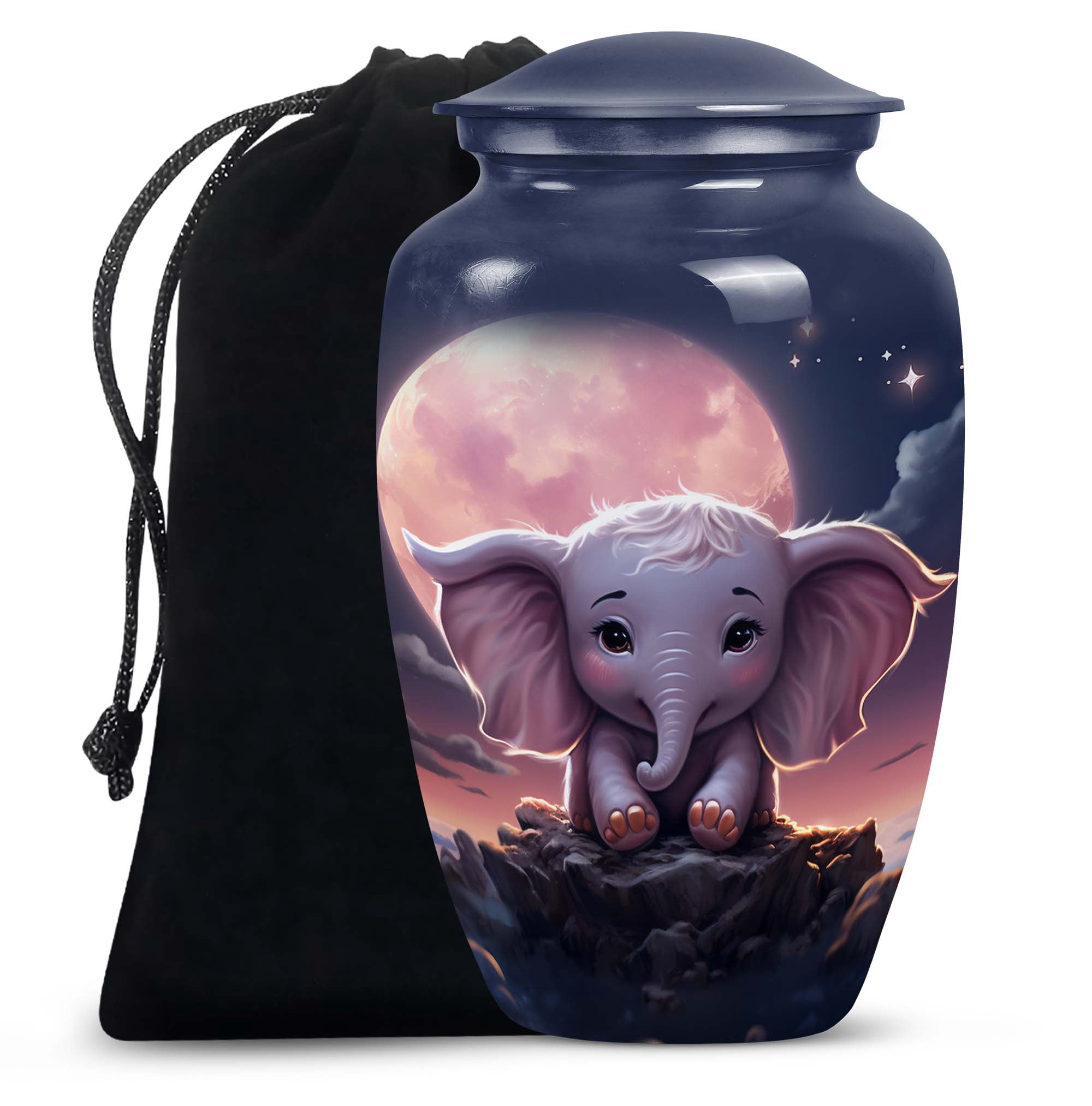 Elephant Starry Night Dreamer - Cremation Urn - Artistic Large Funeral ...