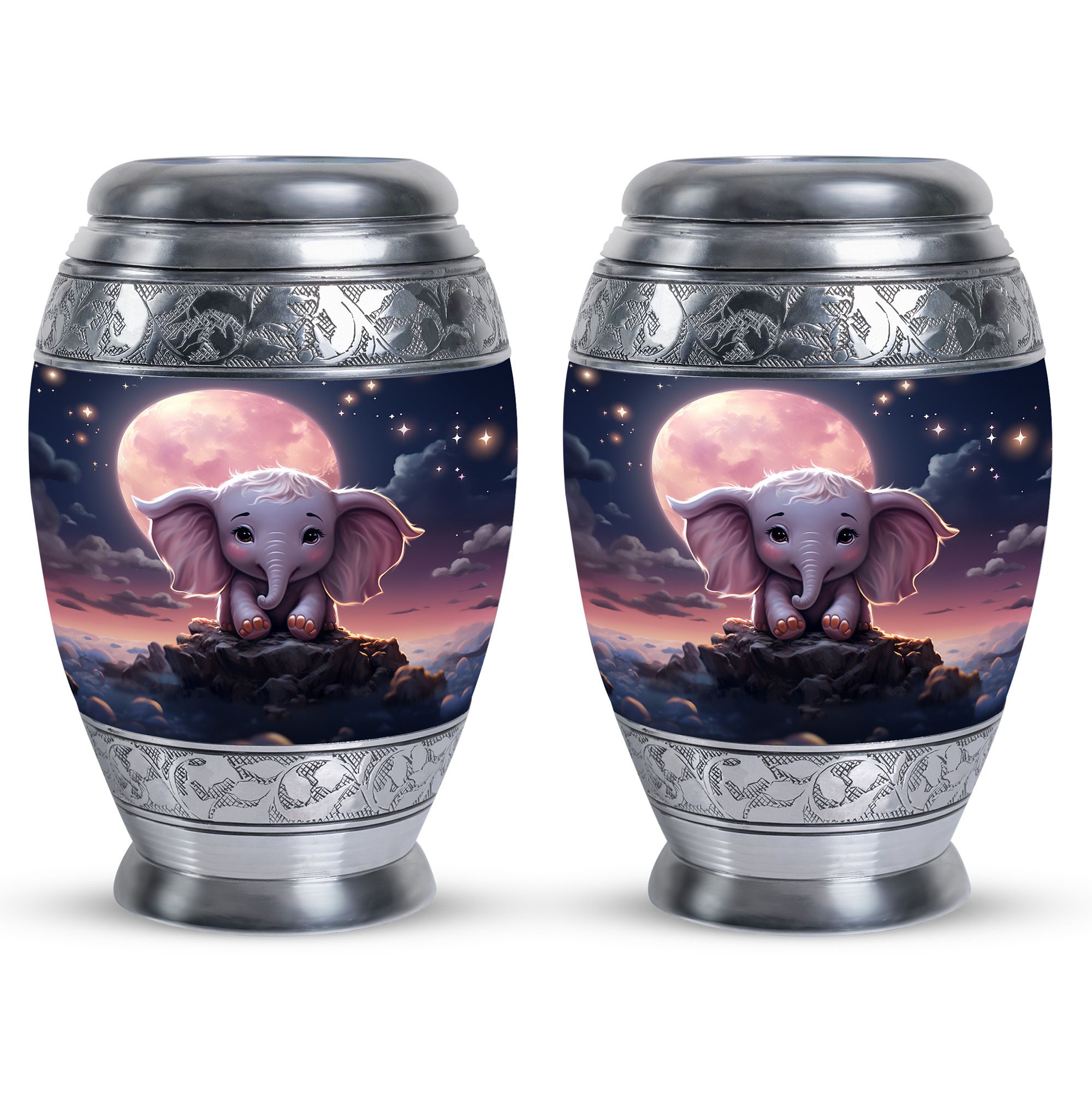 Elephant Starry Night Dreamer - Urn Keepsakes For Human Ashes - Sophisticated Small Urn For ...