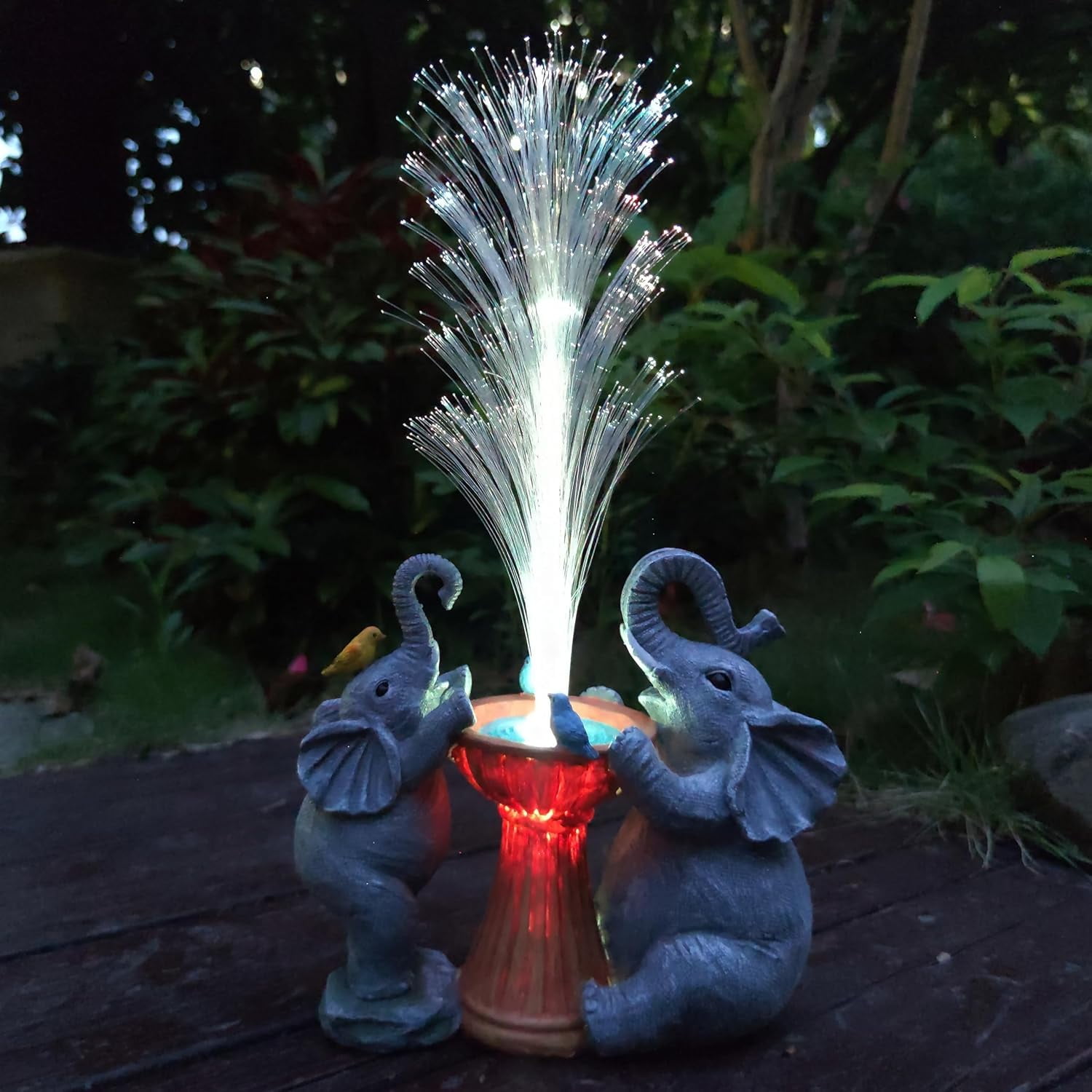 Elephant Statue Solar Garden Decor, Elephant Statue and Colour Changing ...