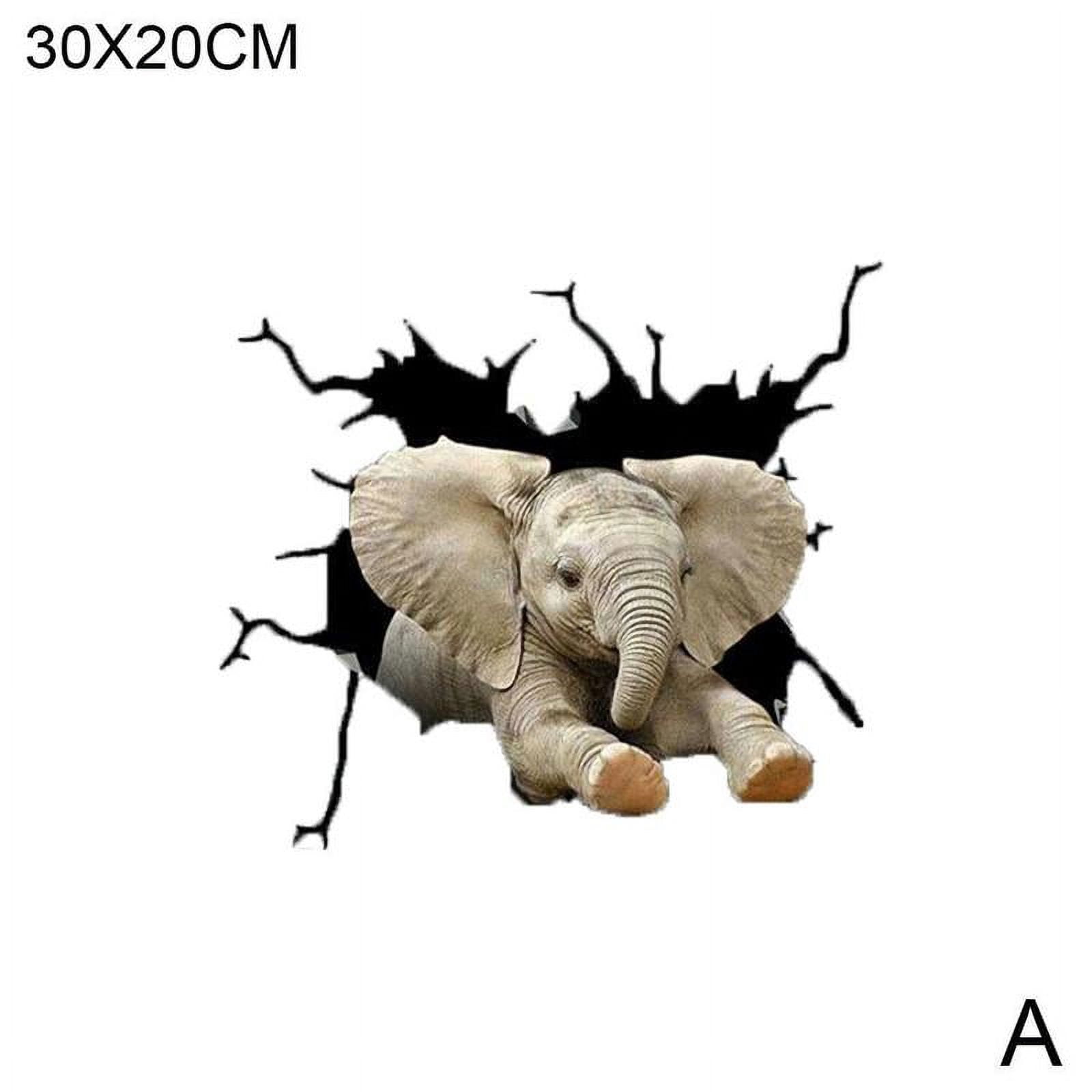 Elephant Sticker Car Window, Cute Elephant Decals, Broken Glass Magnet ...