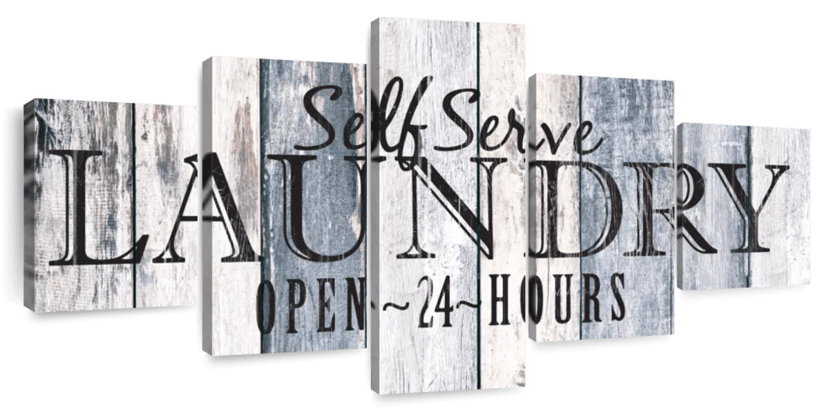 Elephant Stock 24 Hours Laundry Wall Sign Wall Art - Horizontal Multi ...