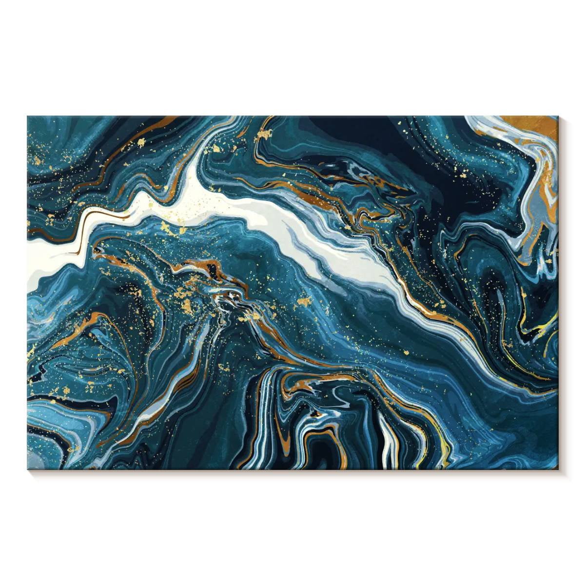 Elephant Stock Abstract Blue Marble Wall Art - Horizontal Canvas Wall ...