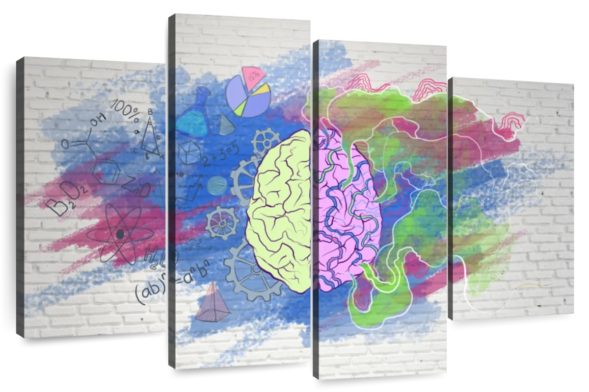 Elephant Stock Abstract Brain Thoughts Wall Art - Horizontal Multi ...