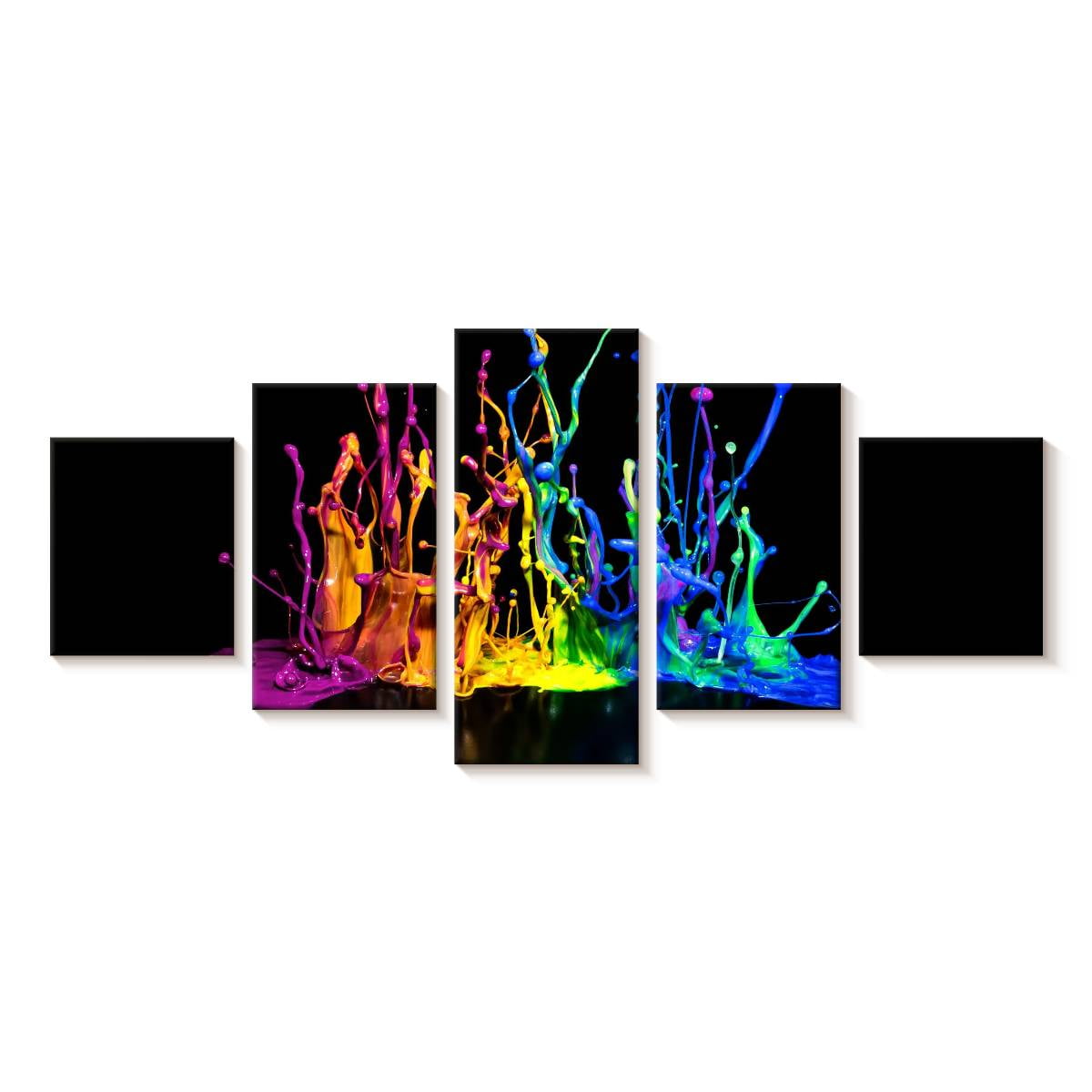 Elephant Stock Abstract Color Splash Wall Art - Horizontal Multi Panel ...