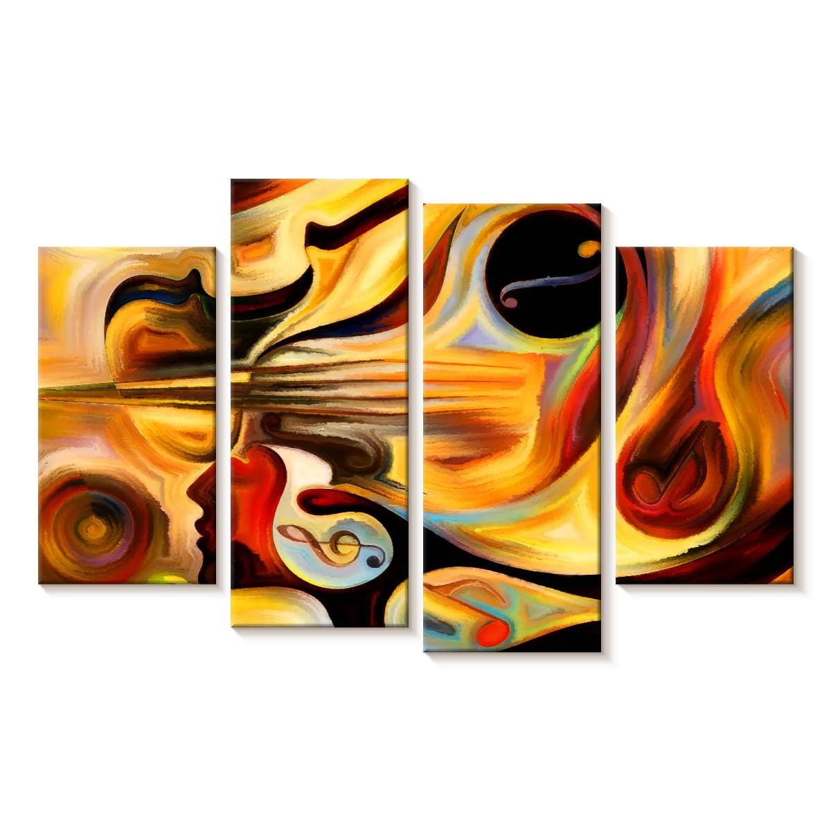 Elephant Stock Abstract Expressionist Wall Art - Horizontal Multi Panel ...