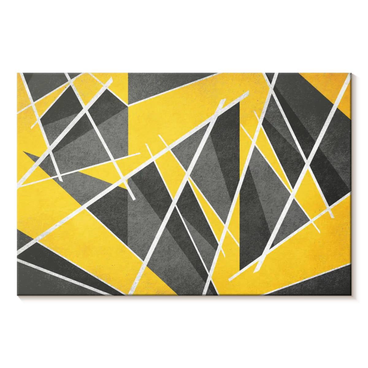 Elephant Stock Abstract Geometric Shards Wall Art - Horizontal Canvas ...