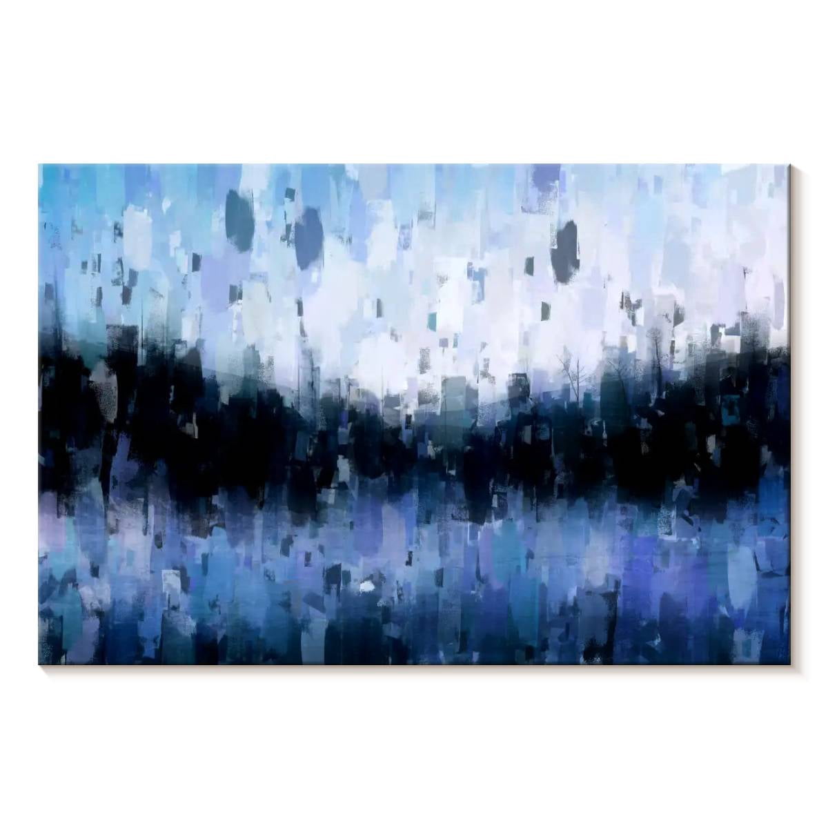 Elephant Stock Abstract Navy Blue Wall Art - Horizontal Canvas Wall Art ...