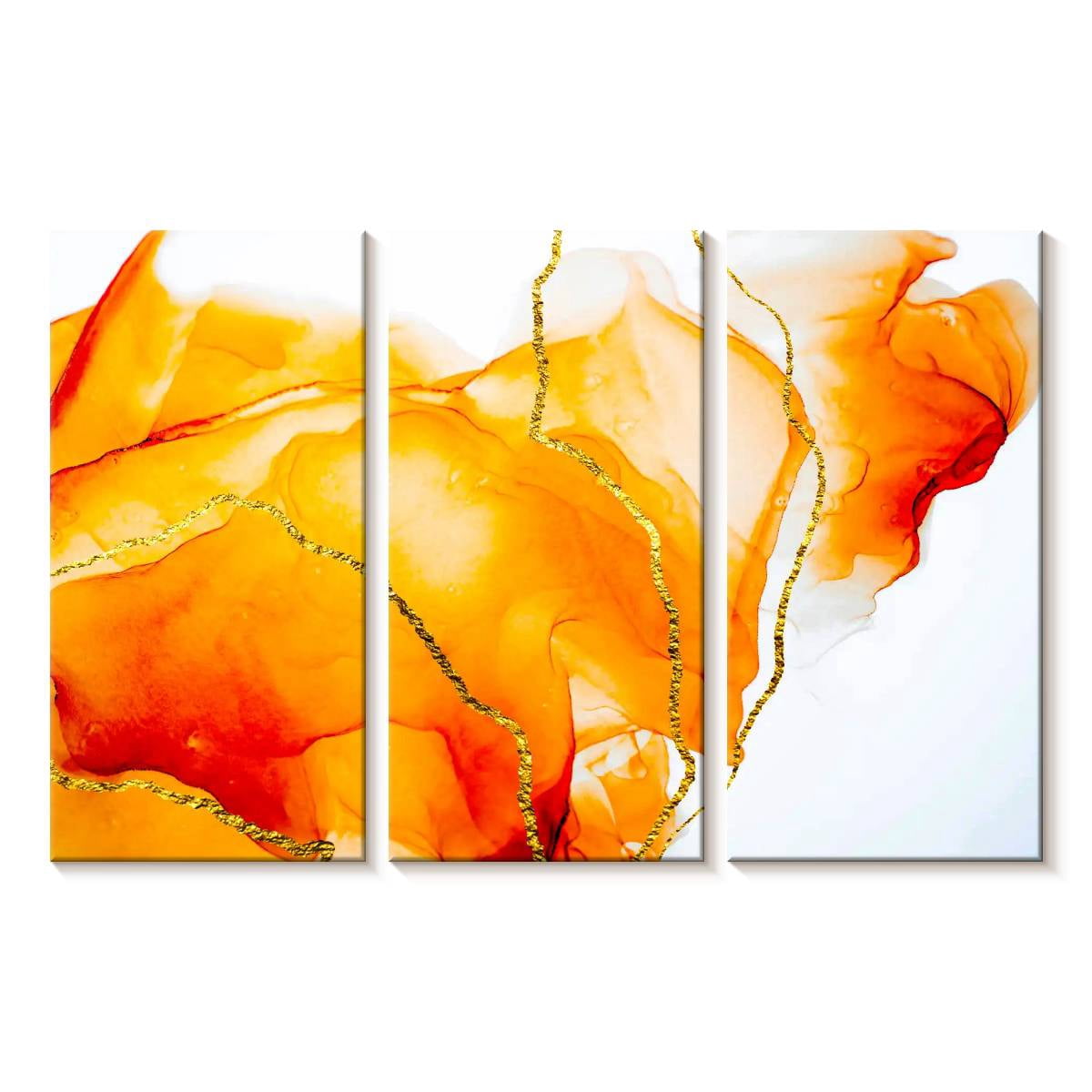 Elephant Stock Abstract Orange Spill Wall Art - Horizontal Multi Panel ...