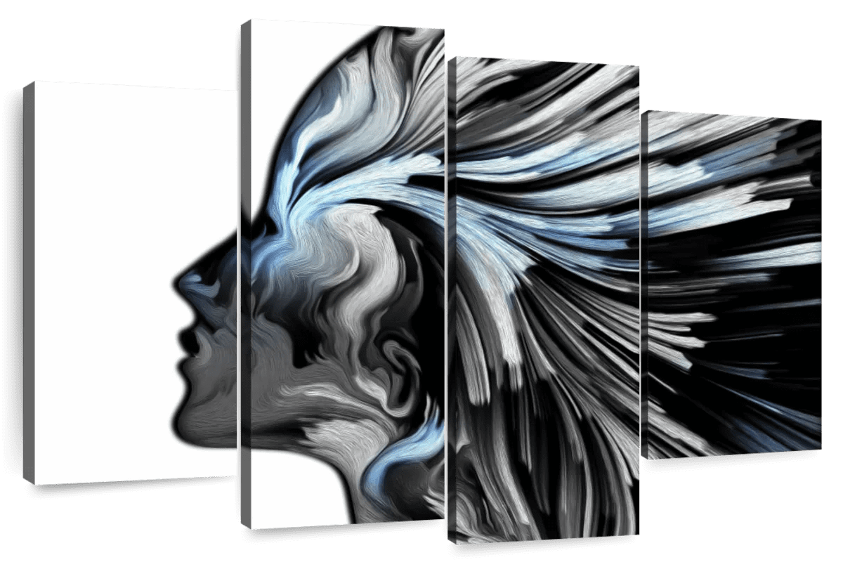 Elephant Stock Abstract Silver Profile Colors Wall Art - Horizontal ...