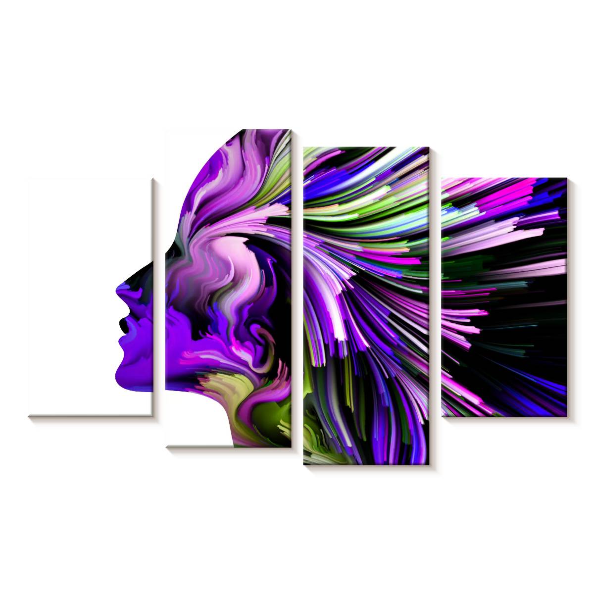Elephant Stock Abstract Violet Profile Colors Wall Art - Horizontal ...