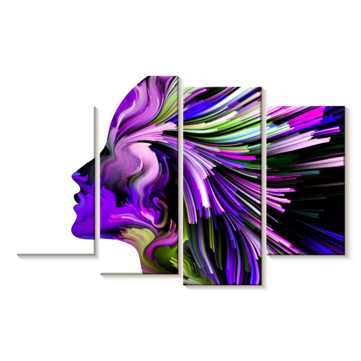Elephant Stock Abstract Violet Profile Colors Wall Art - Horizontal ...