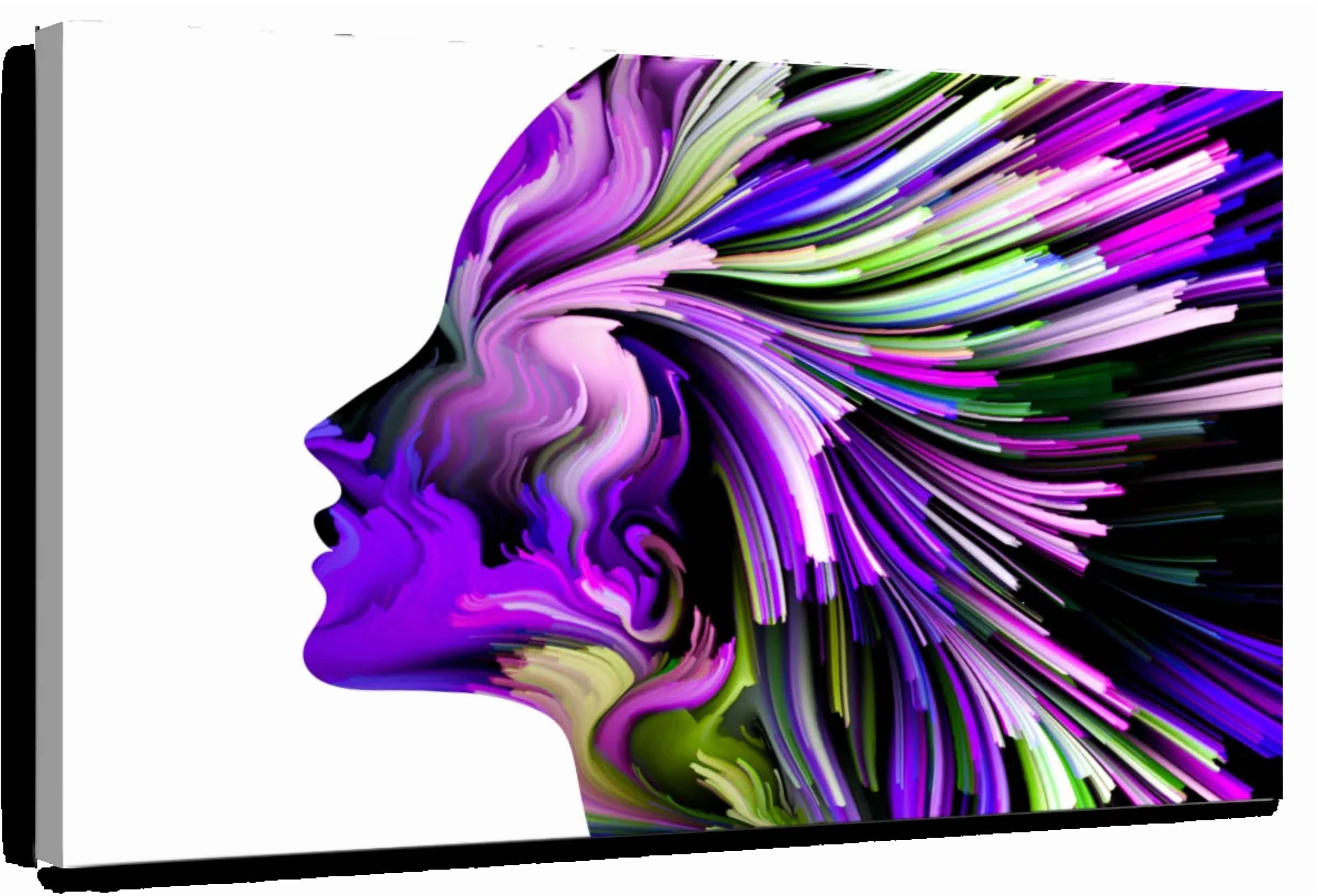 Elephant Stock Abstract Violet Profile Colors Wall Art - People Canvas ...