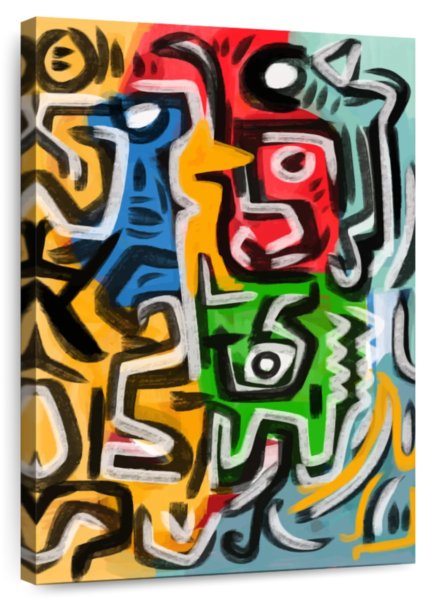 Elephant Stock African Tribal Dance Wall Art - Vertical Canvas Wall Art ...