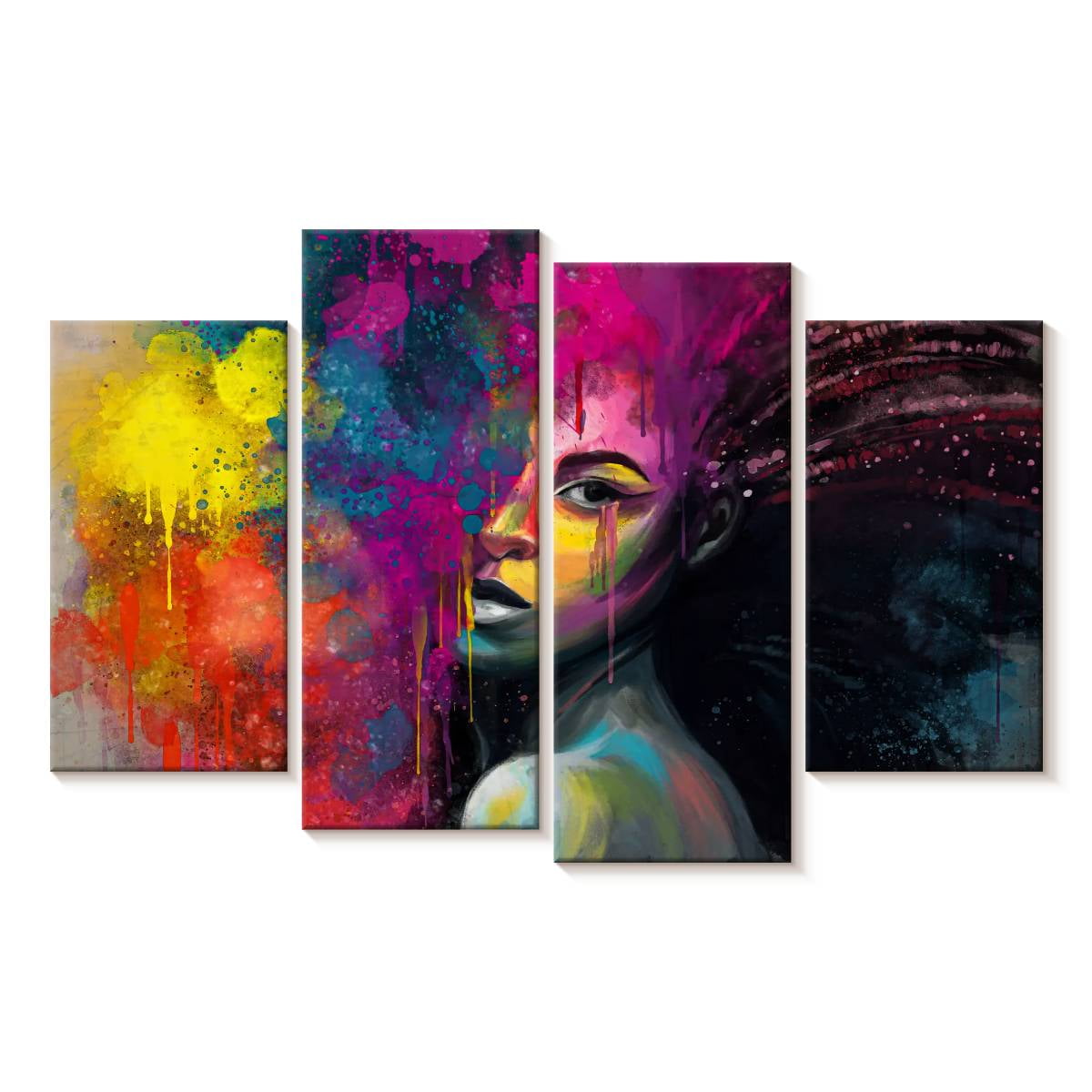 Elephant Stock African Vibrance Wall Art - Horizontal Multi Panel ...