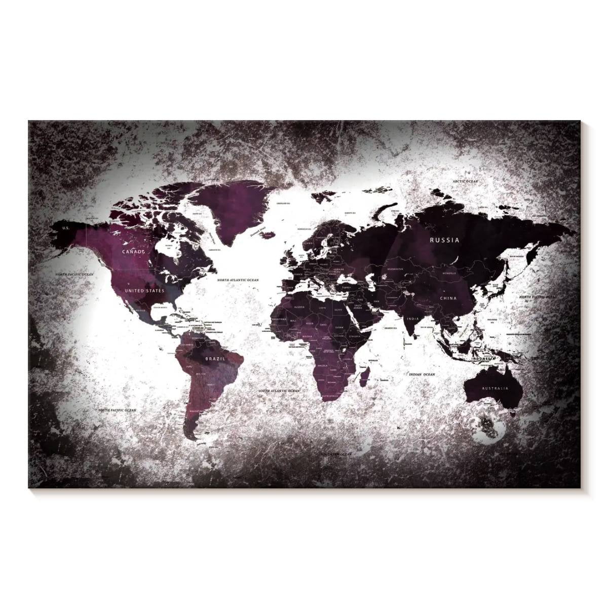 Elephant Stock Aged World Map Xl Wall Art - Horizontal Canvas Wall Art ...