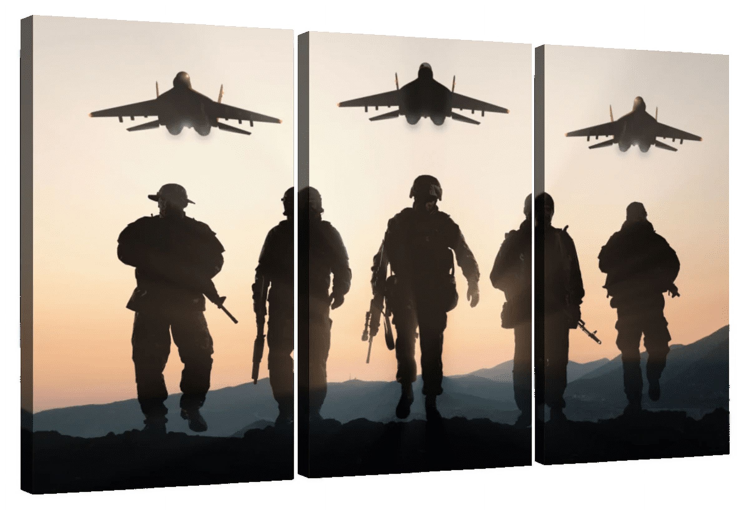 Elephant Stock Air Force Wall Art - Horizontal Multi Panel Canvas ...