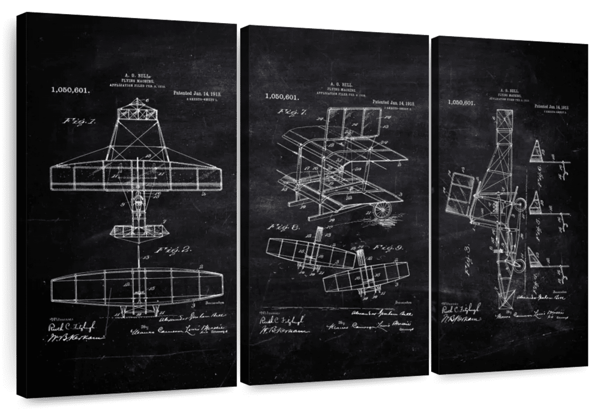 Elephant Stock Aircraft Blueprint Wall Art - Patent Multi Panel Canvas ...