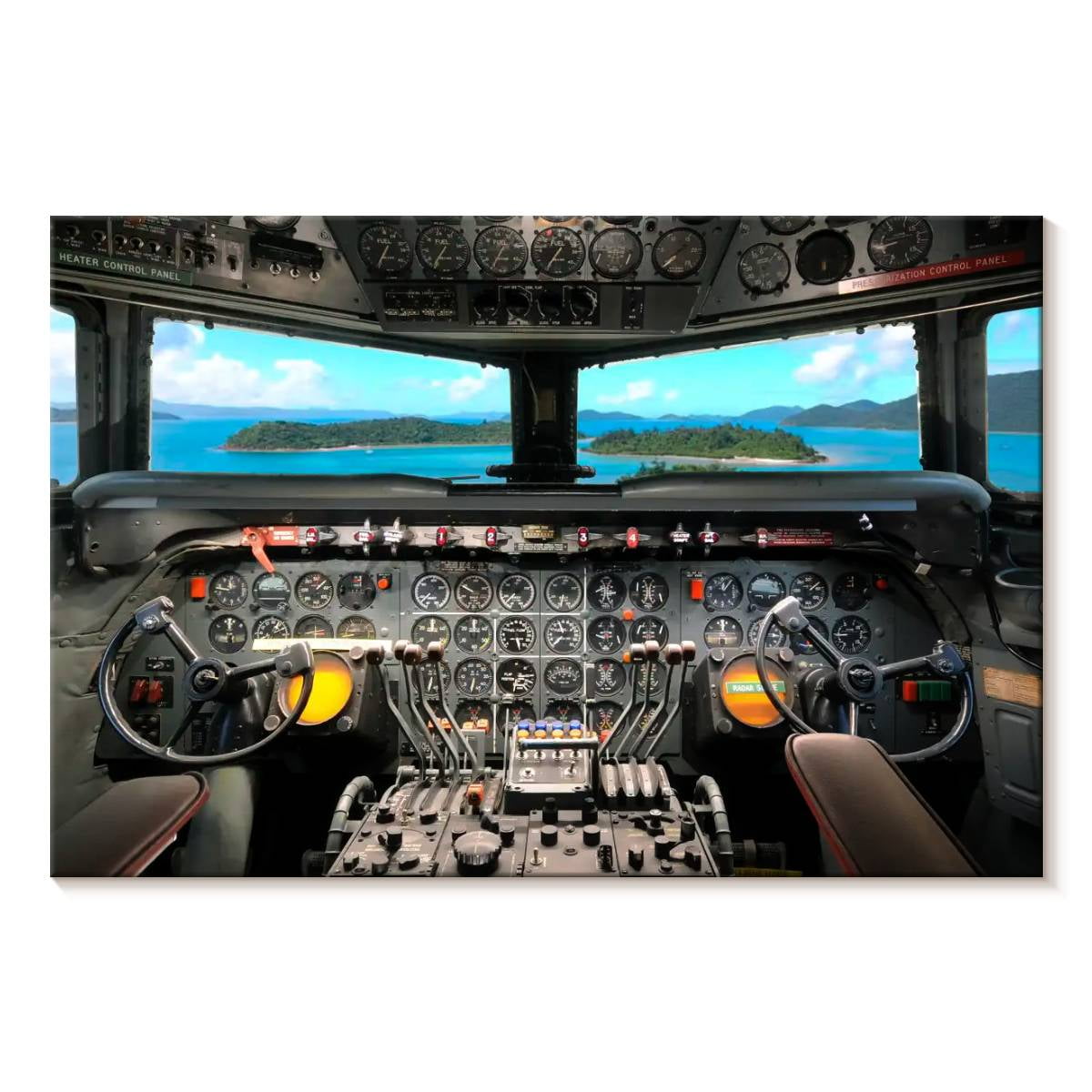 Elephant Stock Aircraft Cockpit Wall Art - Horizontal Canvas Wall Art ...