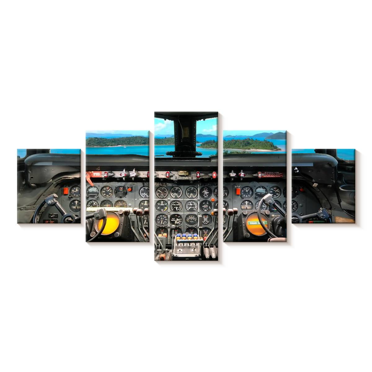 Elephant Stock Aircraft Cockpit Wall Art - Horizontal Multi Panel ...