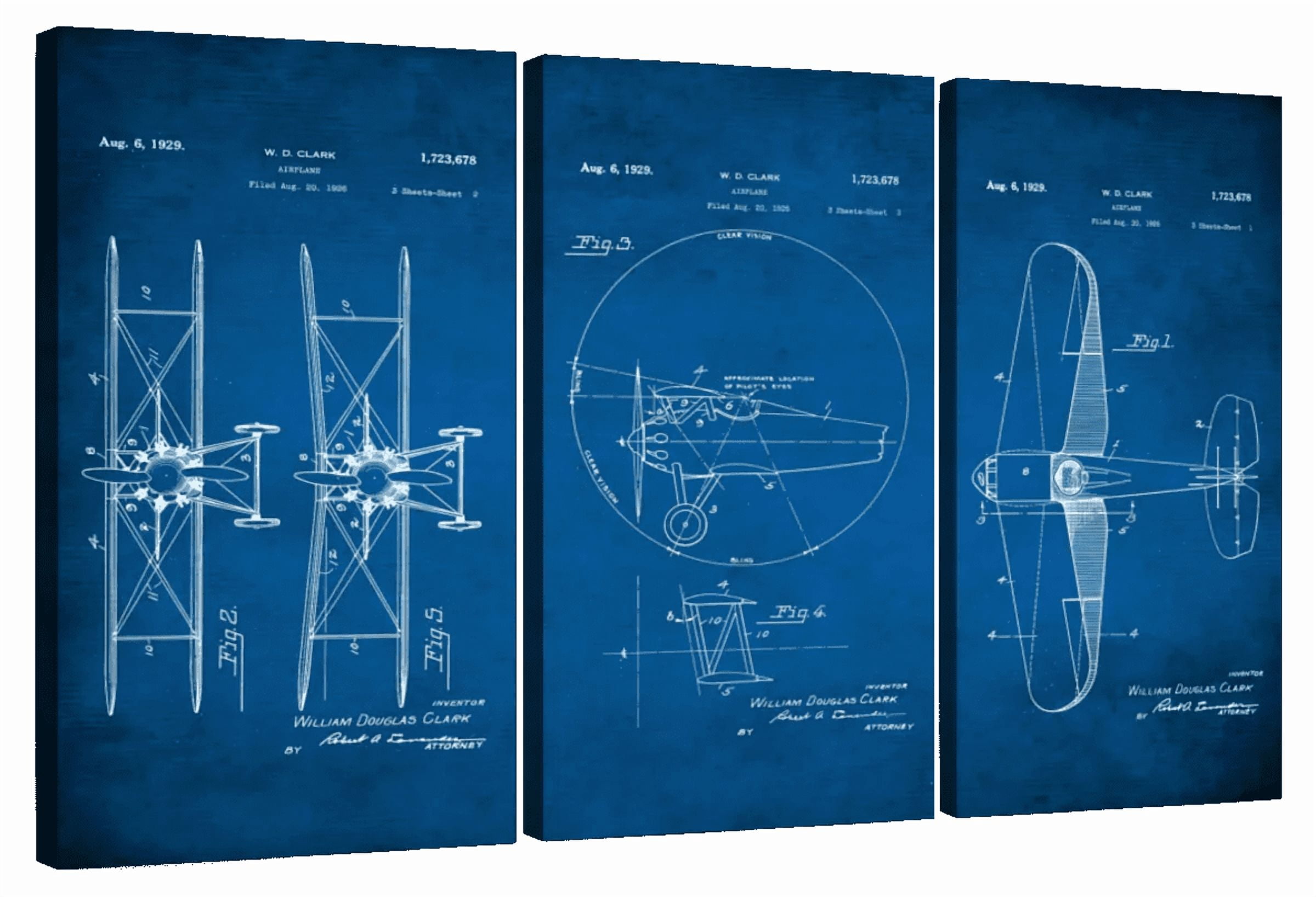 Elephant Stock Airplane Blueprint Wall Art - Patent Multi Panel Canvas ...