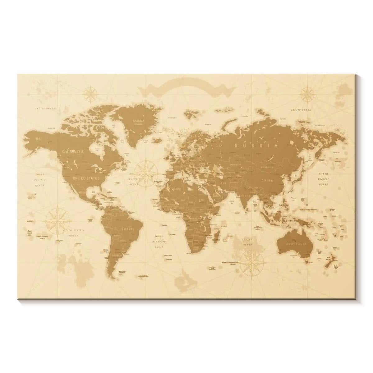 Customer reviews for Elephant Stock Amber World Map Wall Art ...