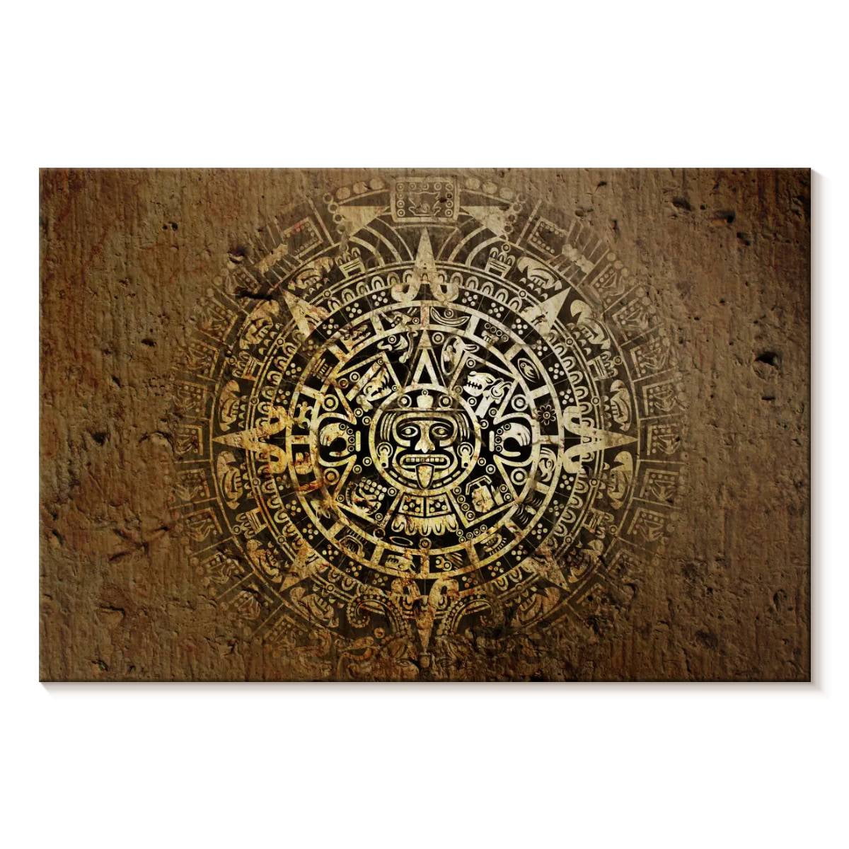 Elephant Stock Ancient Mayan Calendar Wall Art - Horizontal Canvas Wall ...