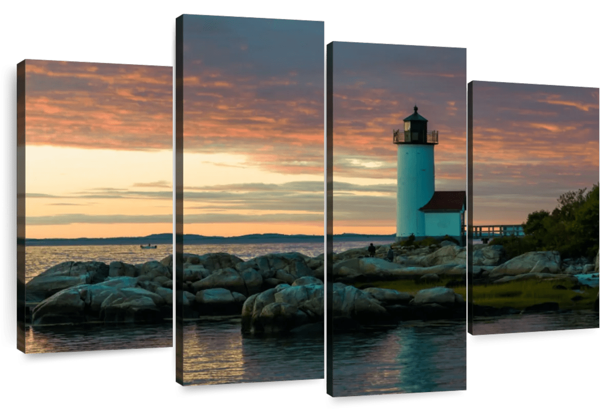 Elephant Stock Annisquam Lighthouse Sunset Wall Art - Horizontal Multi ...