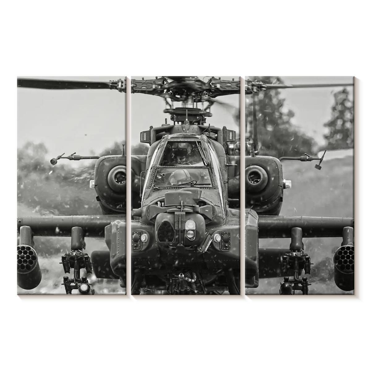 Elephant Stock Apache Fighter Helicopter Wall Art - Horizontal Multi ...