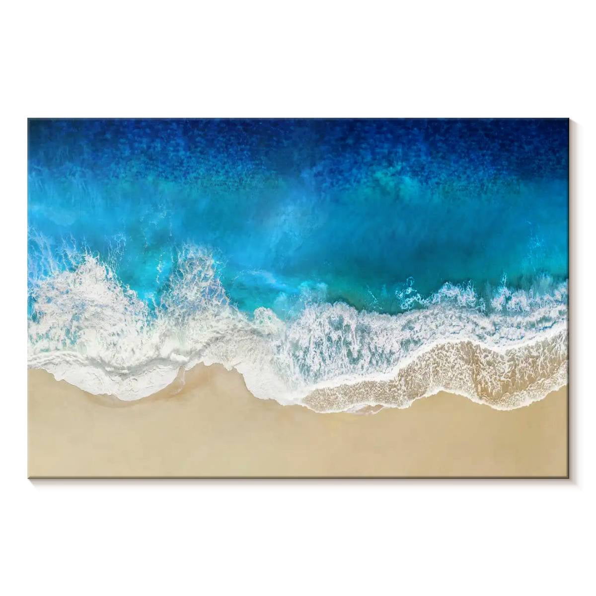 Elephant Stock Aqua Ocean Waves From Above Wall Art - Horizontal Canvas ...