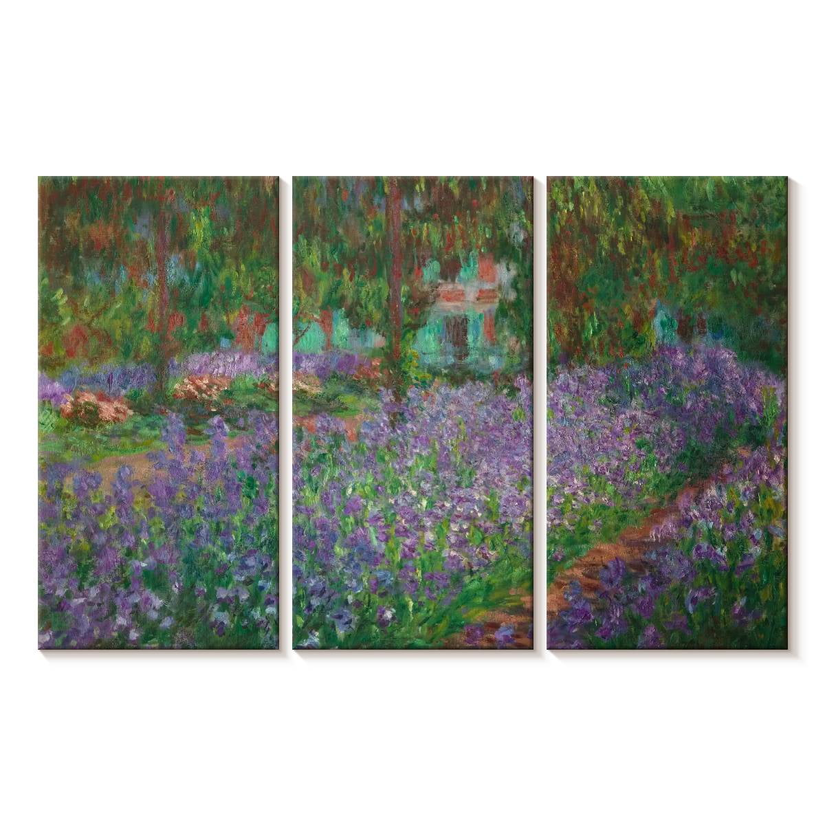 Elephant Stock The Artist's Garden At Giverny 1900 Wall Art - Horizontal Multi Panel Canvas ...