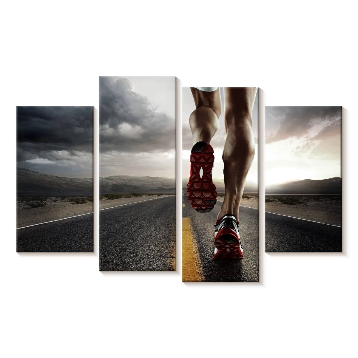 Elephant Stock Athlete Running Wall Art - Horizontal Multi Panel Canvas ...