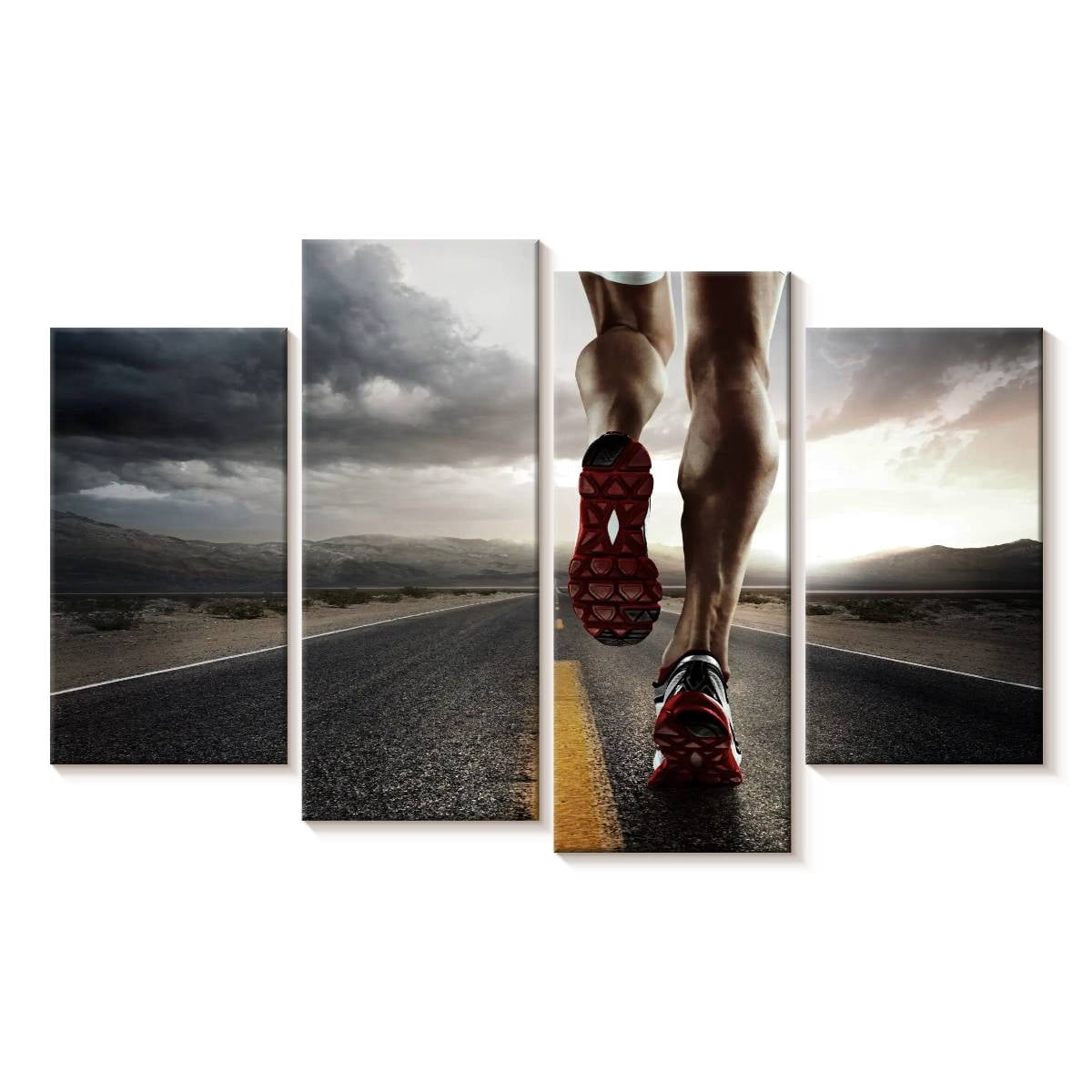 Elephant Stock Athlete Running Wall Art - Horizontal Multi Panel Canvas ...
