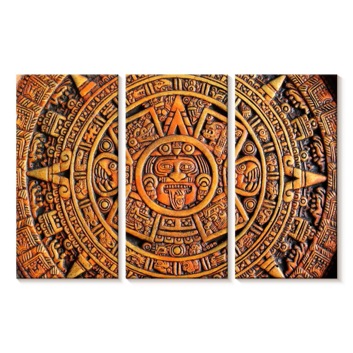 Elephant Stock Aztec Calendar Wall Art - Horizontal Multi Panel Canvas ...