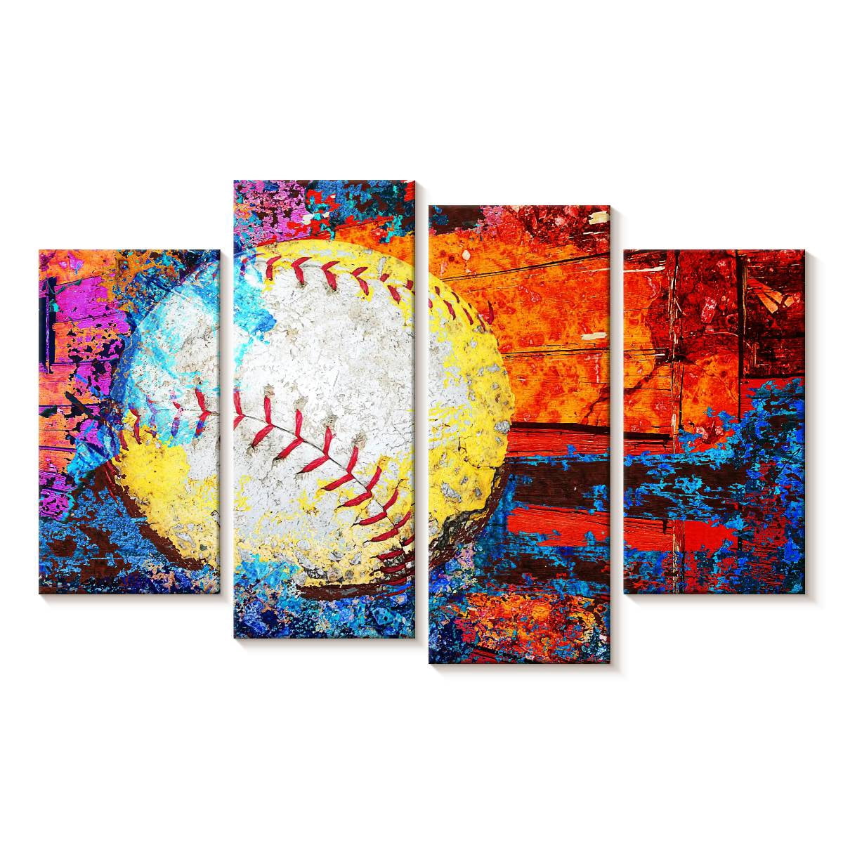 Elephant Stock Baseball Energy Wall Art - Horizontal Multi Panel Canvas ...